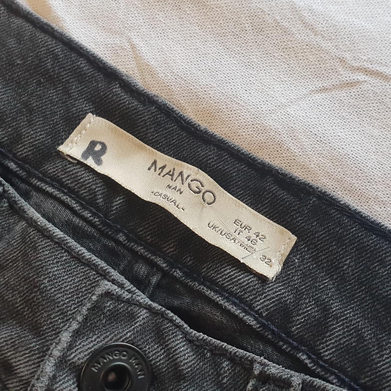 dark grey mango jeans worn twice mango size... - Depop