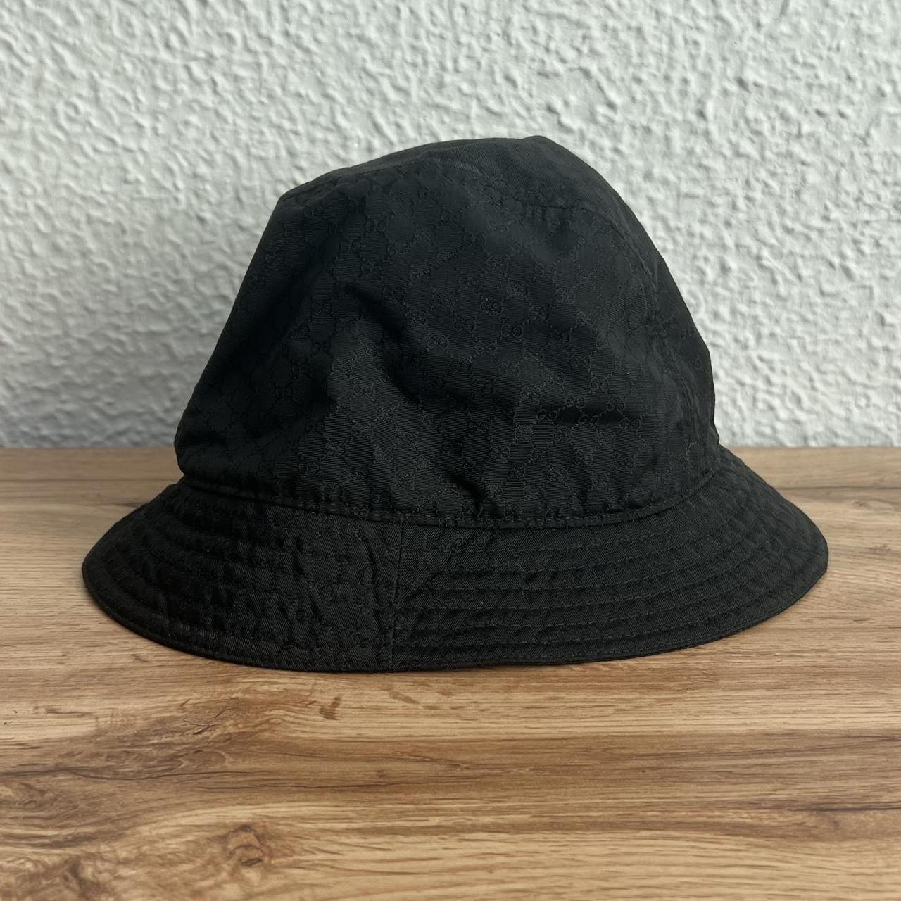 Gucci GG Bucket Hat Cap Monogram Black Designer... - Depop