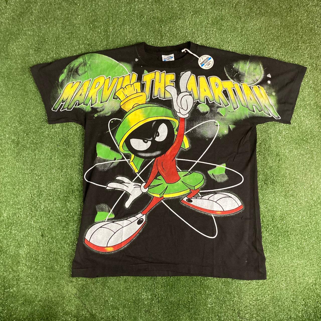 (L) Vintage BootLeg All Over Print Marvin The... - Depop