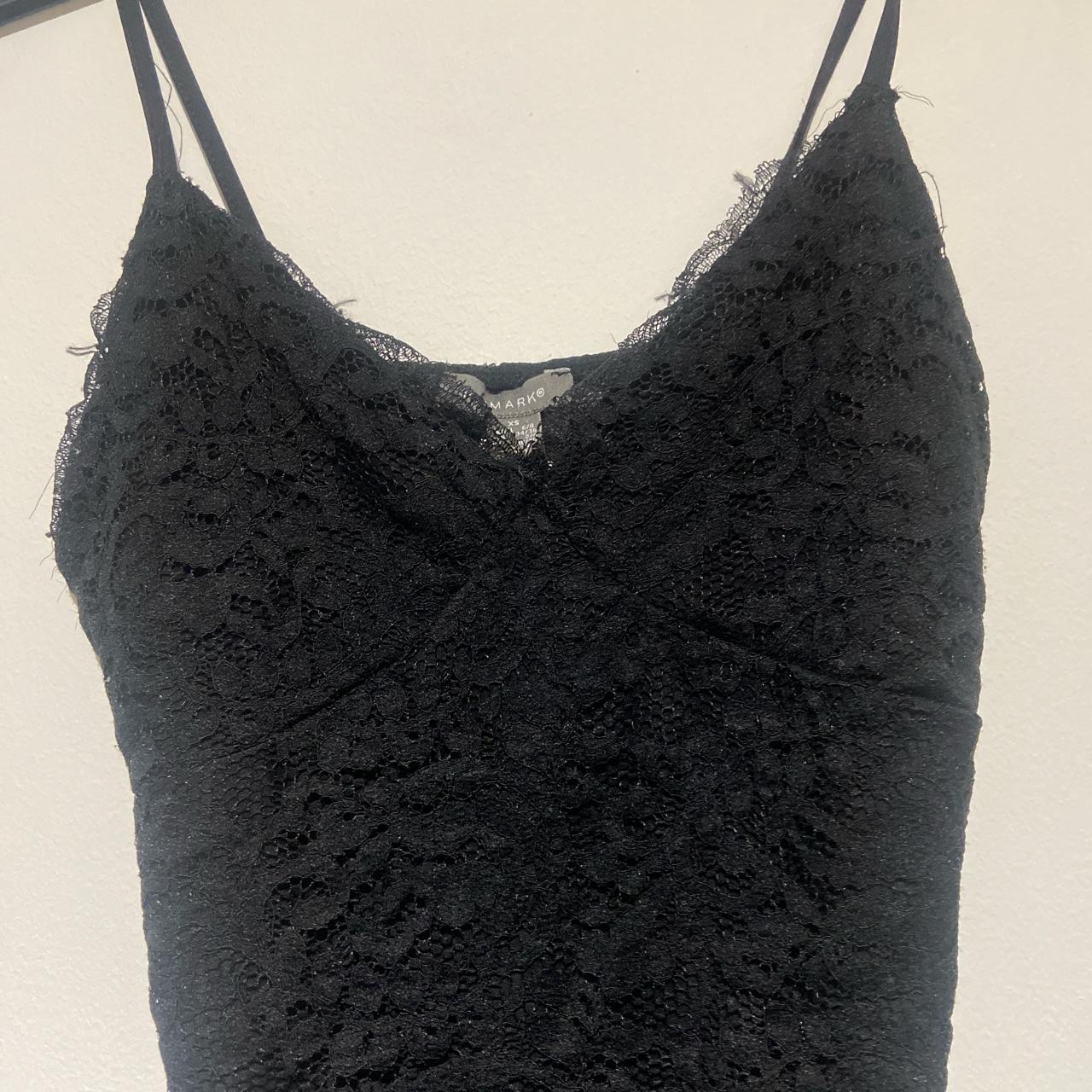 Stunning Black Primark lace spaghetti strap bodysuit... - Depop
