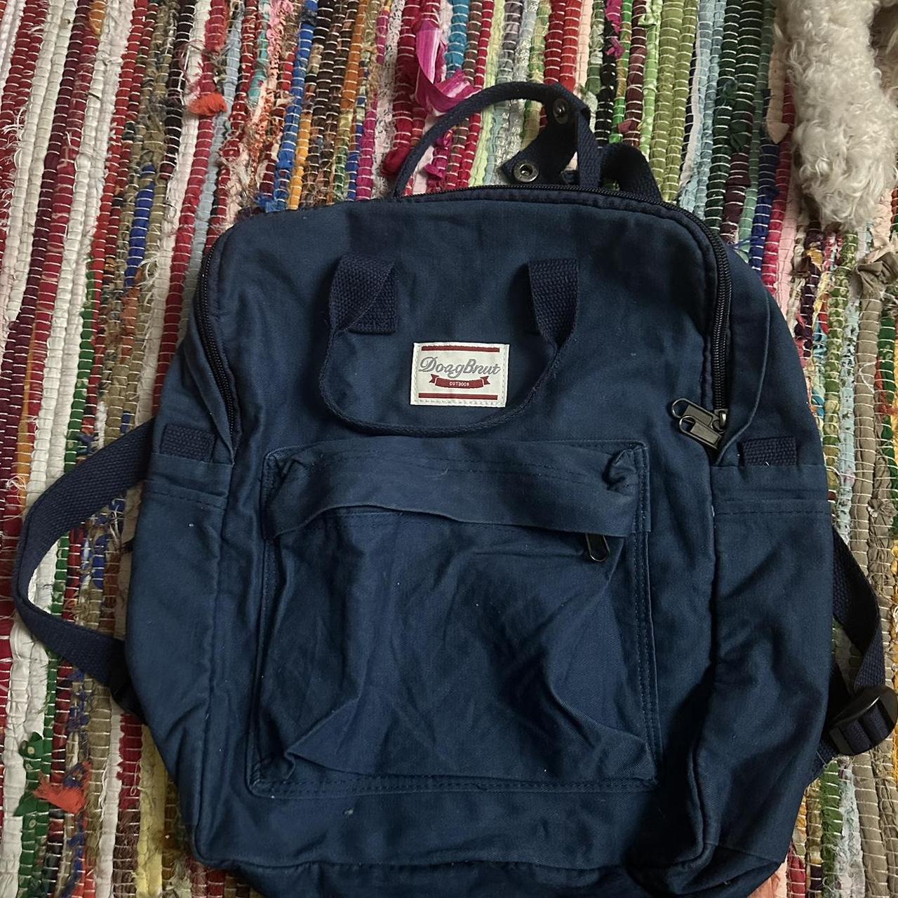 Navy Blue Travel Backpack - can fit quite a lot,... - Depop