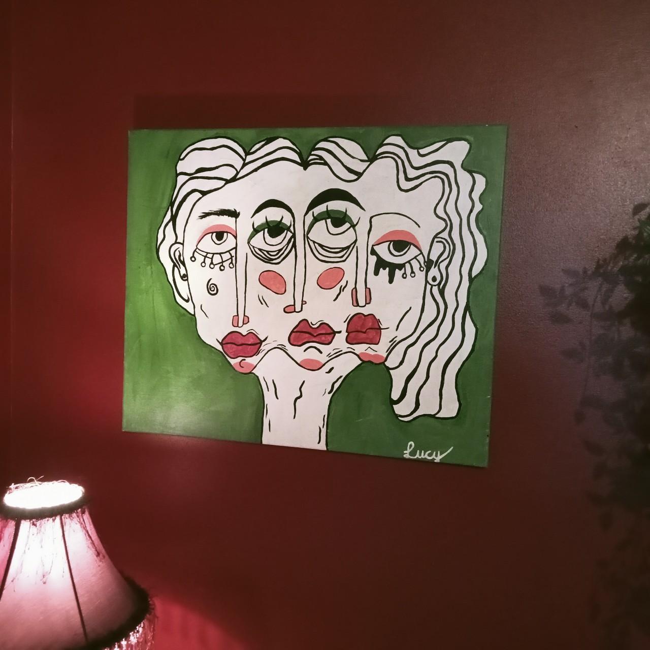 Original textured abstract face painting done on... - Depop