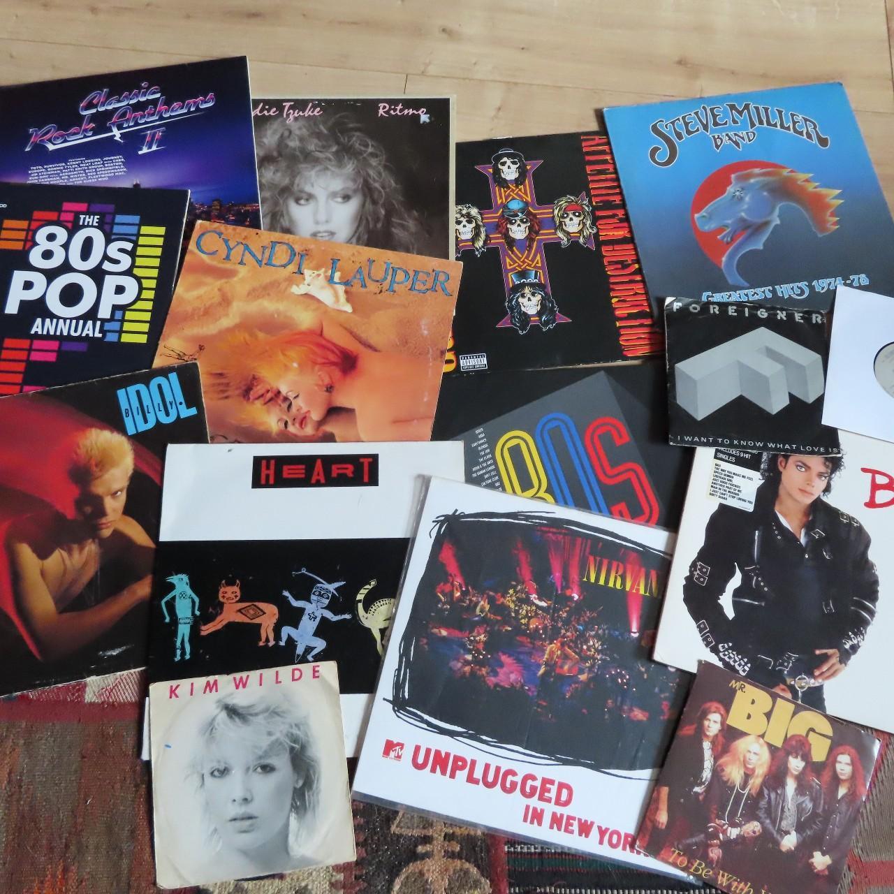 Bundle of 15 rock n roll, 80s 70s 90s record... - Depop