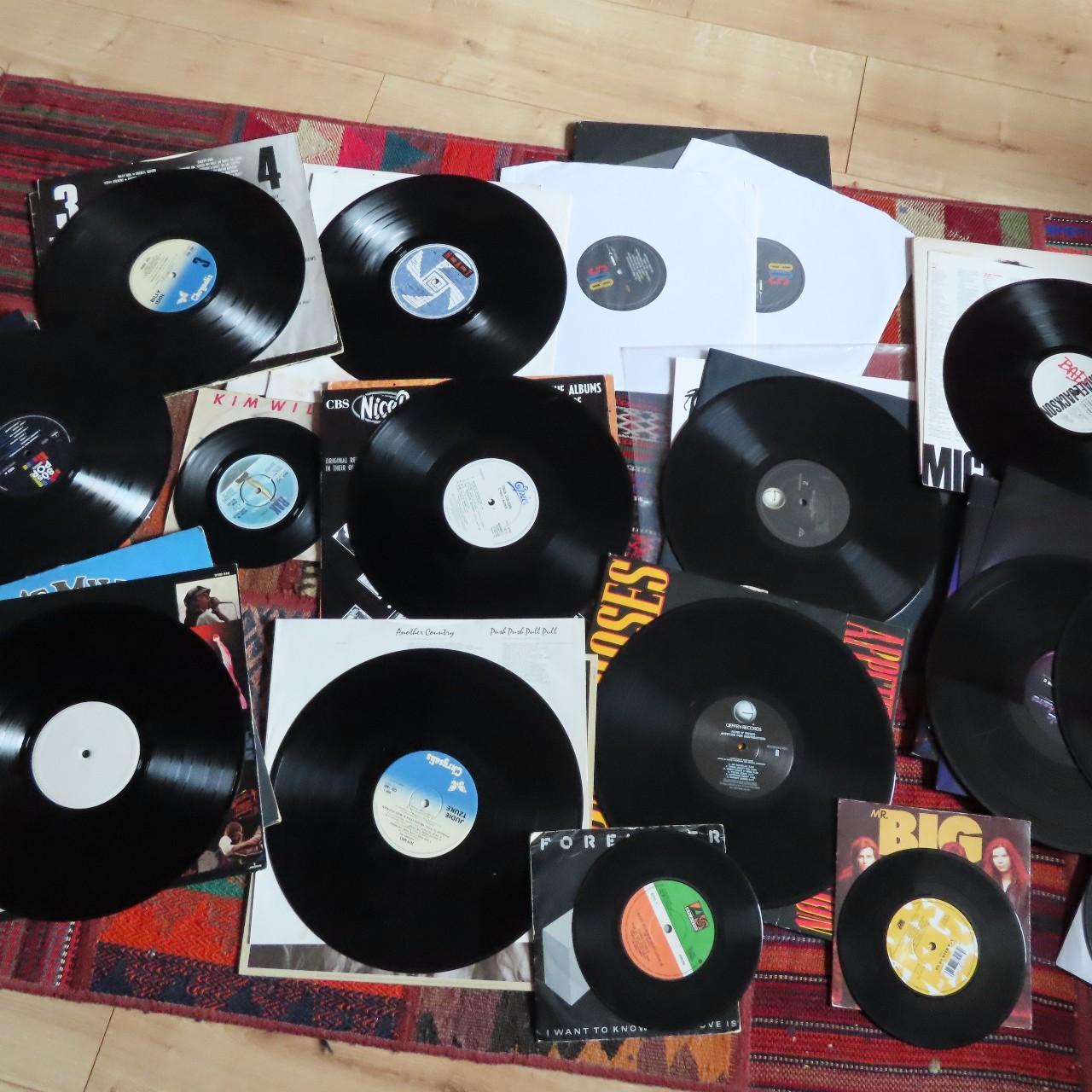 Bundle of 15 rock n roll, 80s 70s 90s record... - Depop