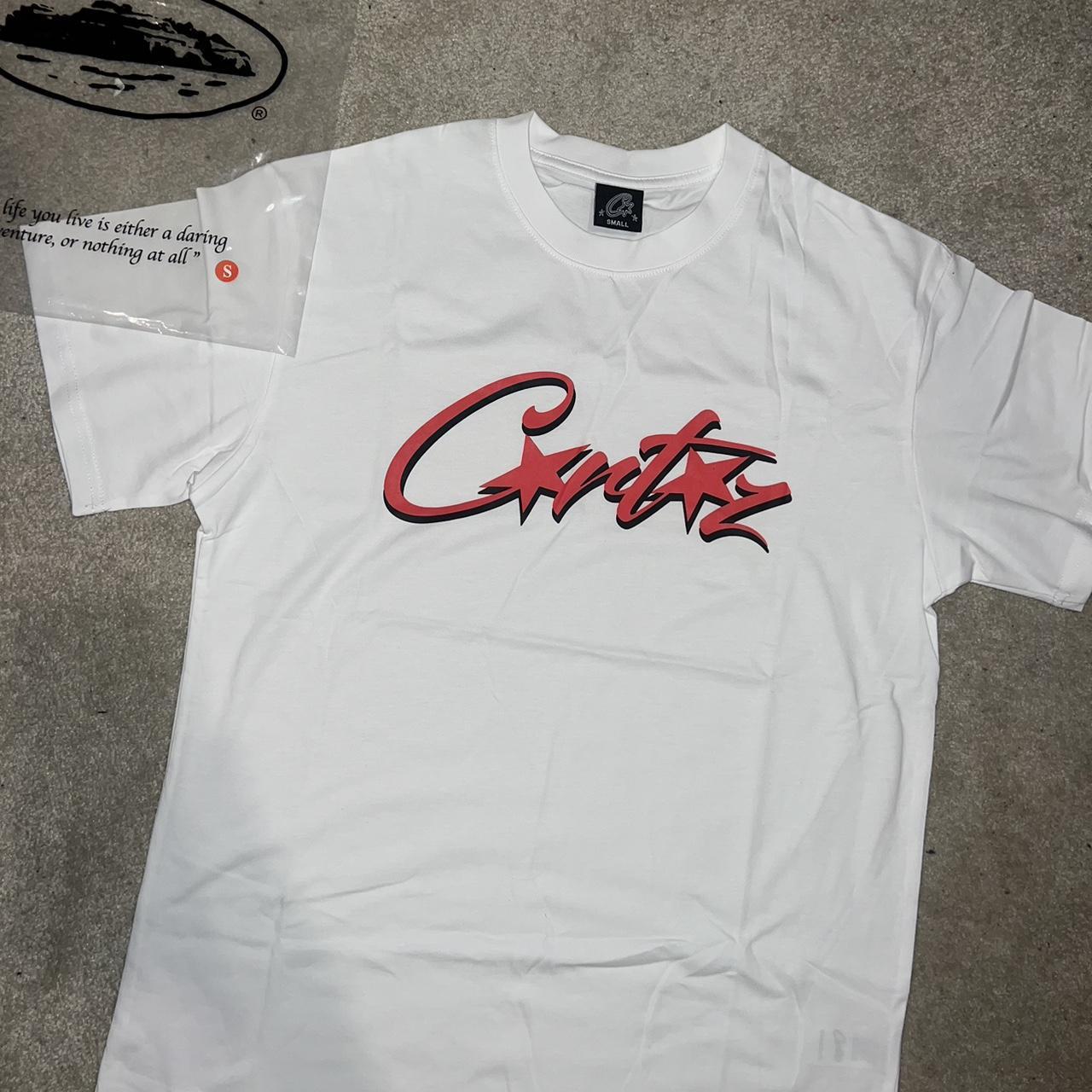 White and Red Corteiz T shirt Size Small Brand new... - Depop