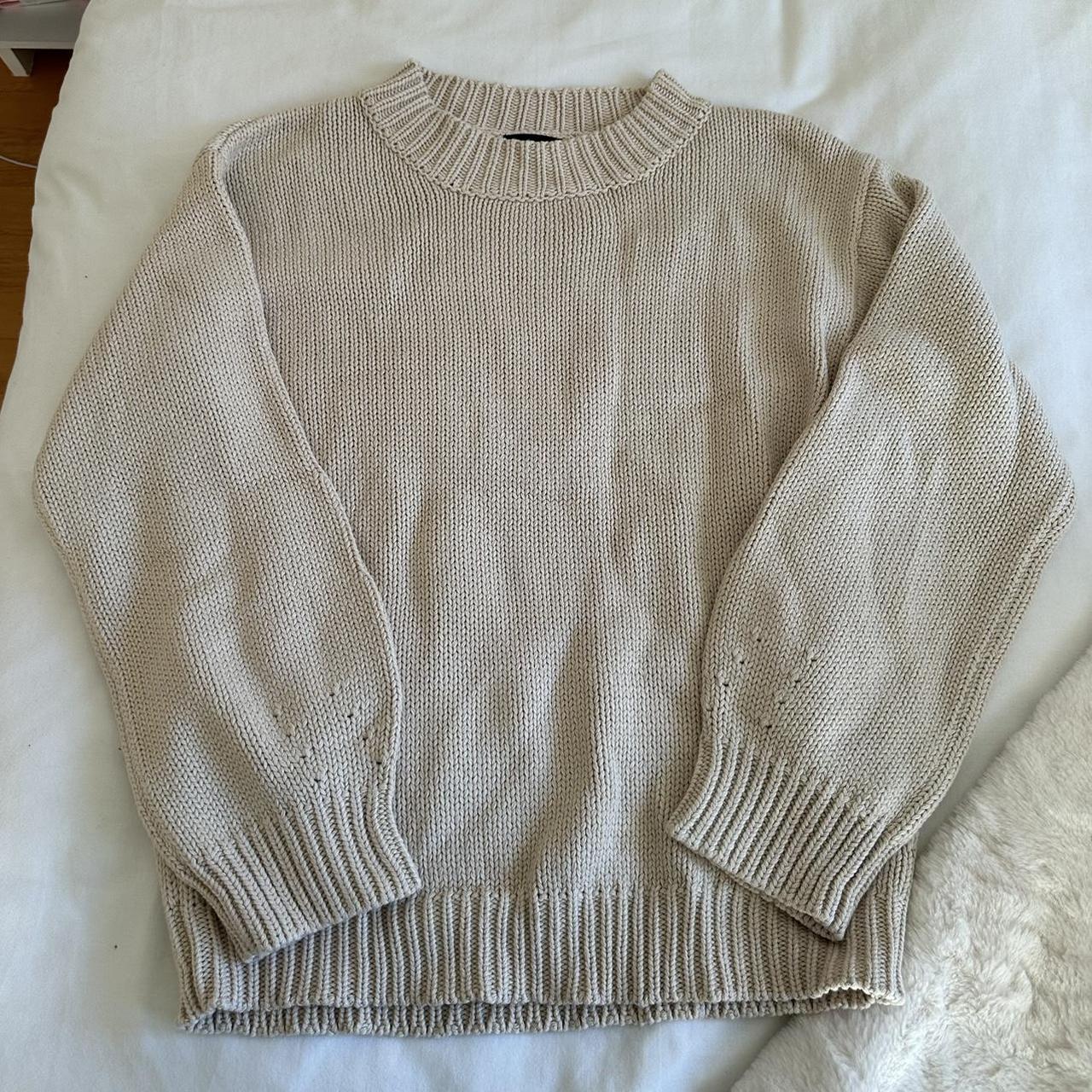 White Fox beige knit sweater NWOT Size M/L Price:... - Depop