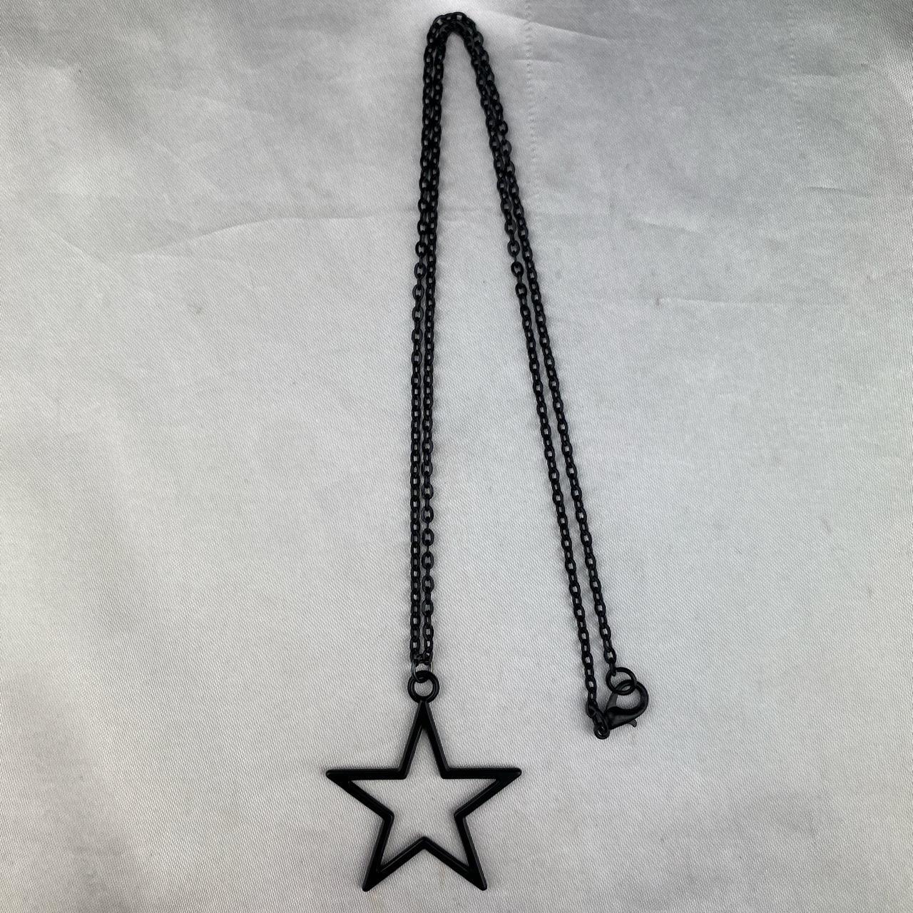 Black Star Necklace. Stainless steel. Chain length... - Depop