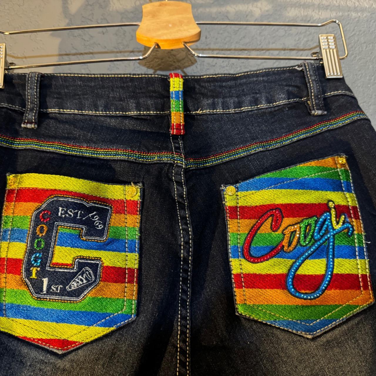 Women's Junior's Rainbow Coogi Dark Denim Jeans... - Depop