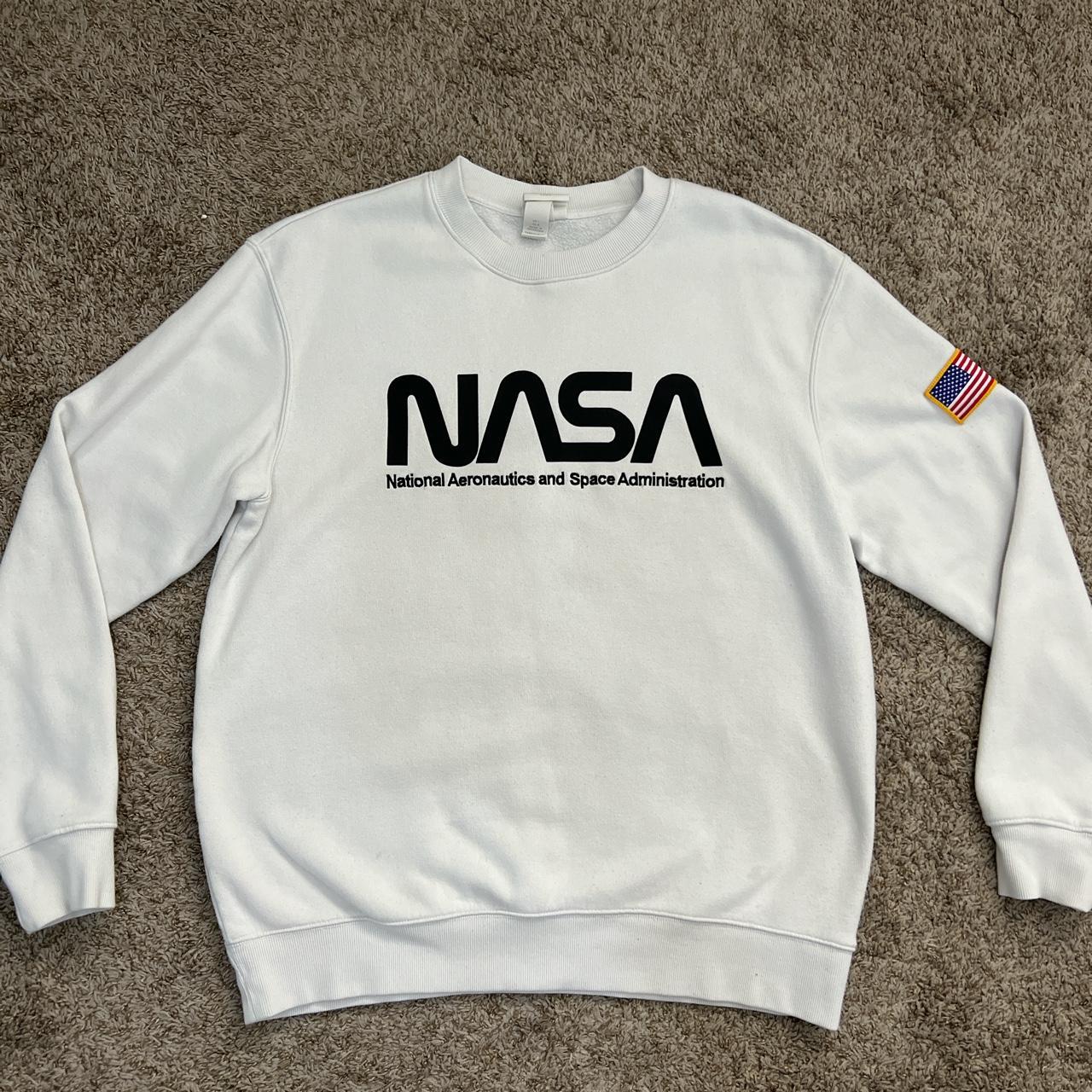 Oversized NASA white sweatshirt - Depop