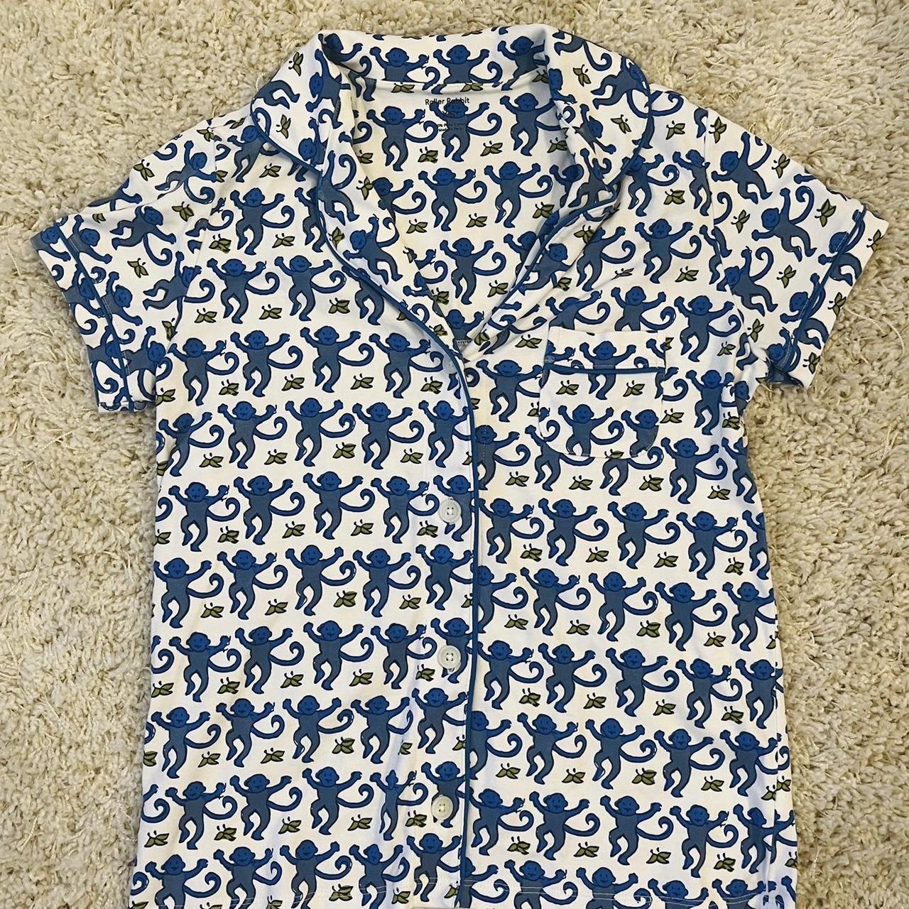 Roller Rabbit Blue Money Pajamas Like new condition-... - Depop
