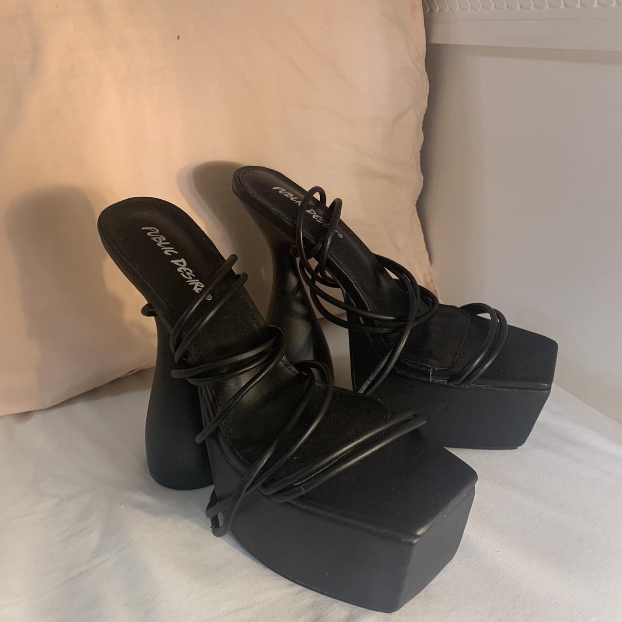 Brats aesthetic pumps with lace up strings, no... - Depop