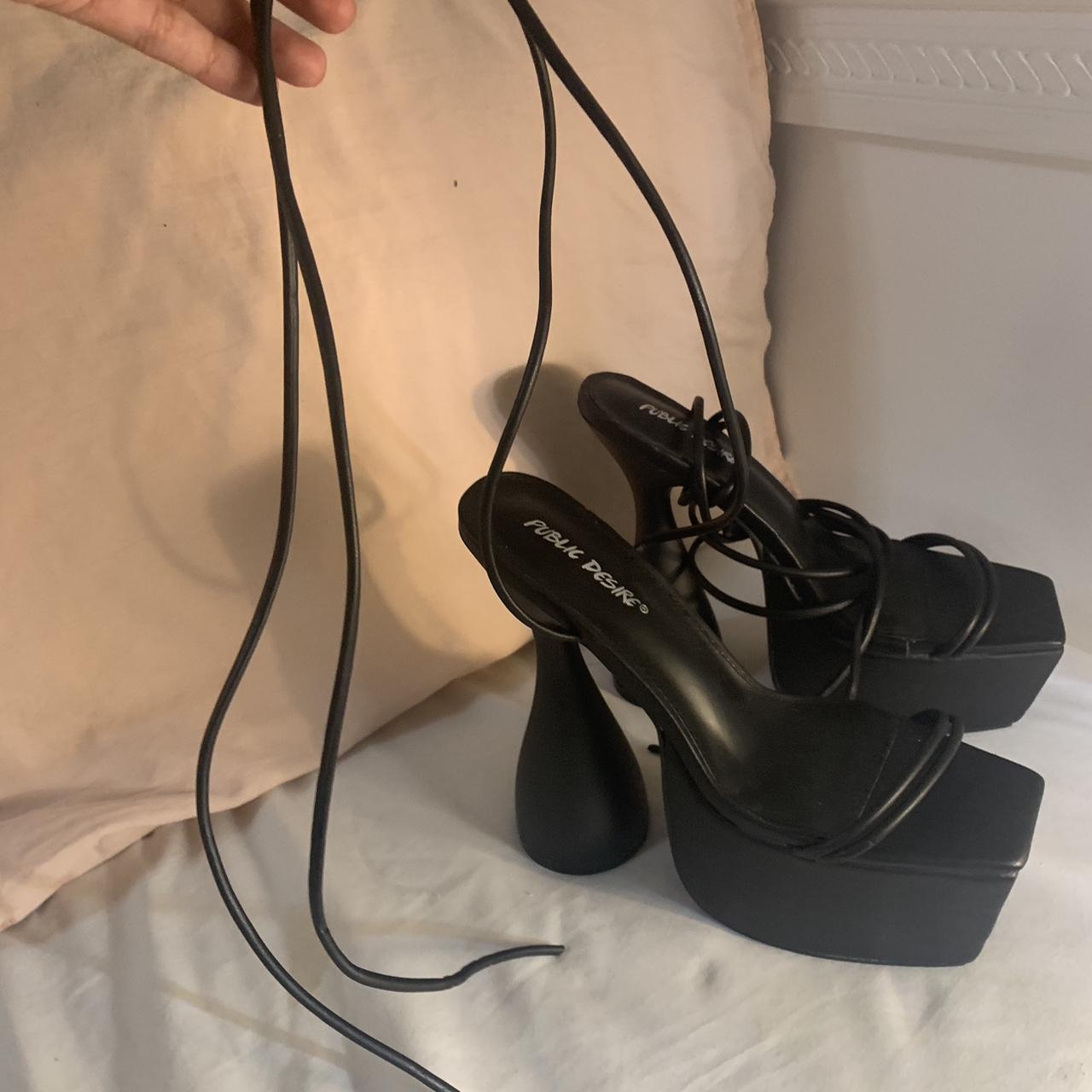 Brats aesthetic pumps with lace up strings, no... - Depop
