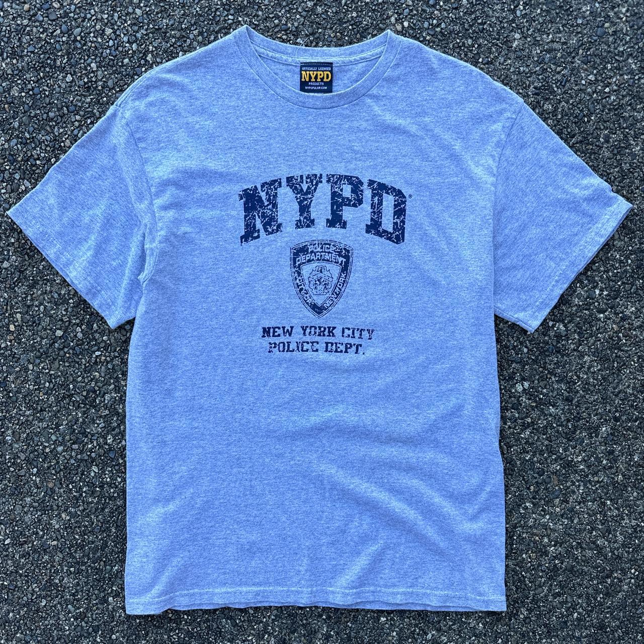 Y2K NYPD tee Sz L Length: 29 inch Pit to pit: 20... - Depop