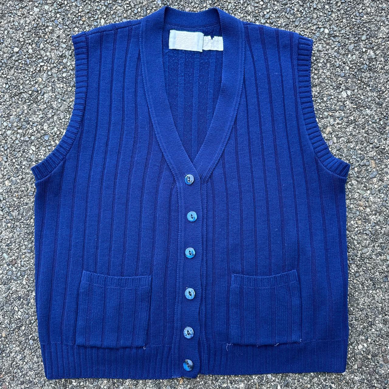True Vtg Mid 70’s Acrylic sweater vest Sz 42 / Made... - Depop