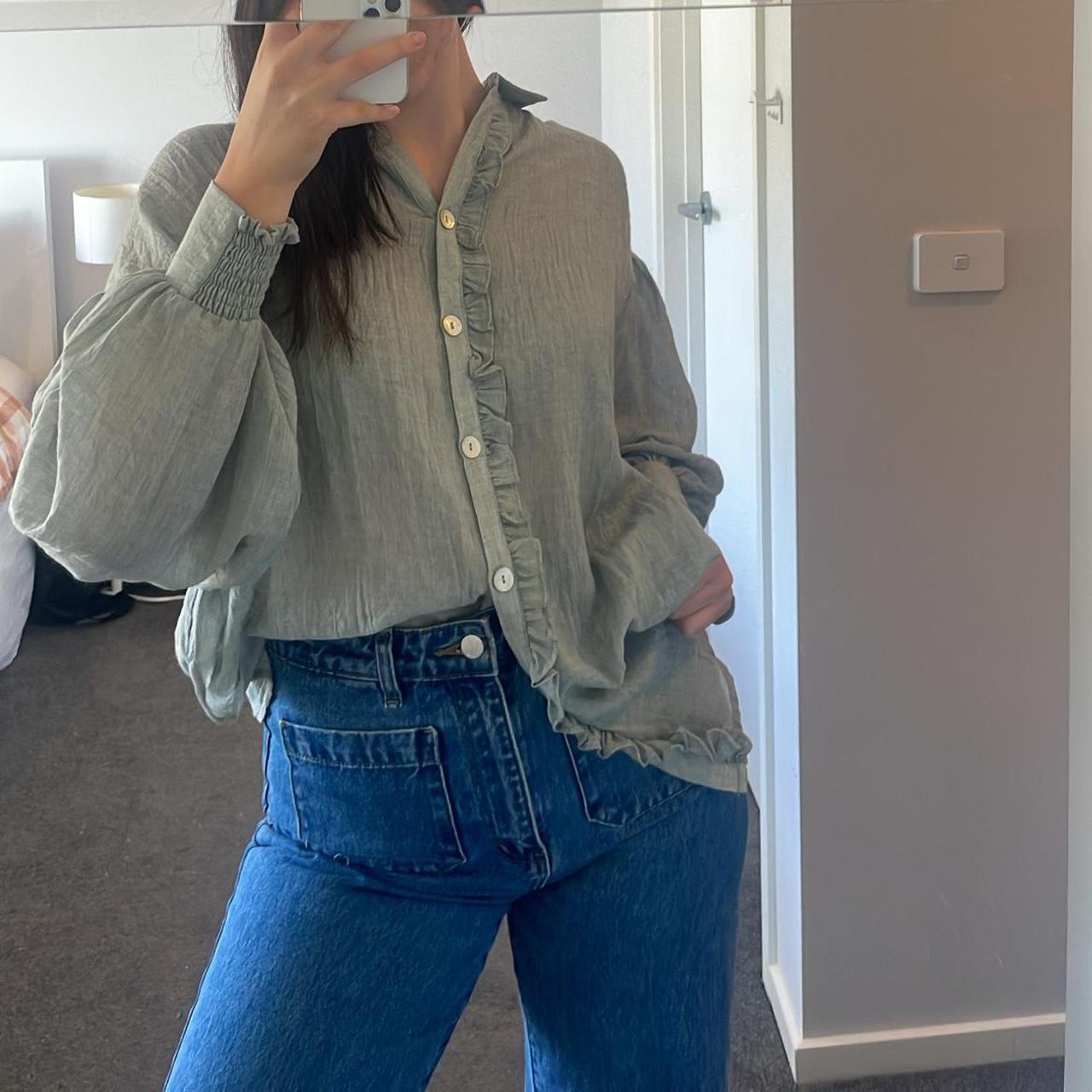 The Fated - Ruffle detail blouse - Size 8 AUS /... | Depop