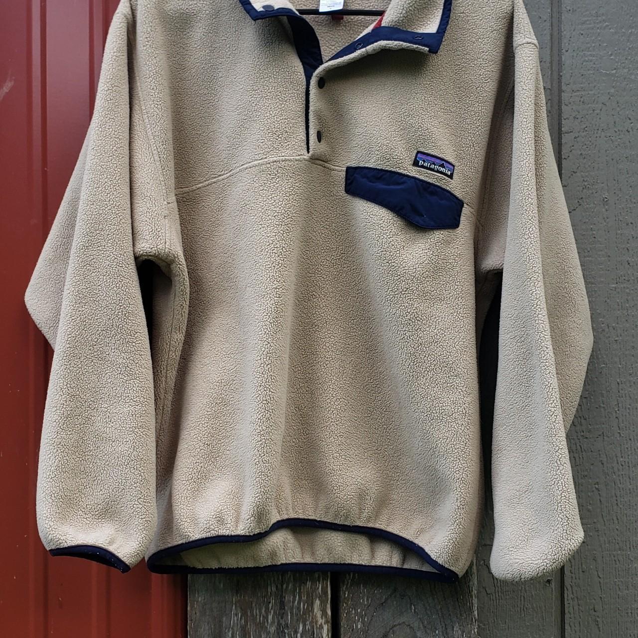 Patagonia mens small earth tone tan synchilla fleece... - Depop