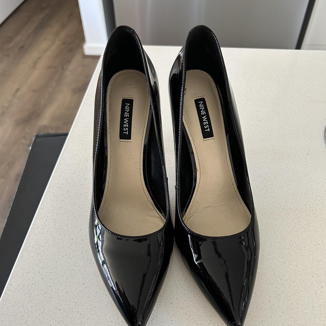 Nine West Black Heels Size 9 Worn once - Depop