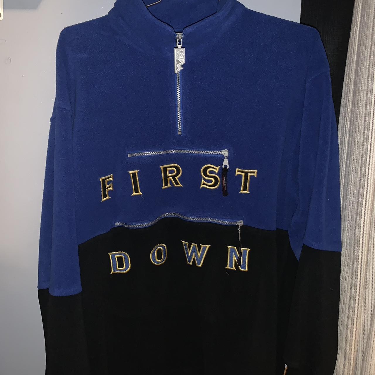 Classic 90’s VTG First Down Fleece Sweater 1/4 Zip... - Depop
