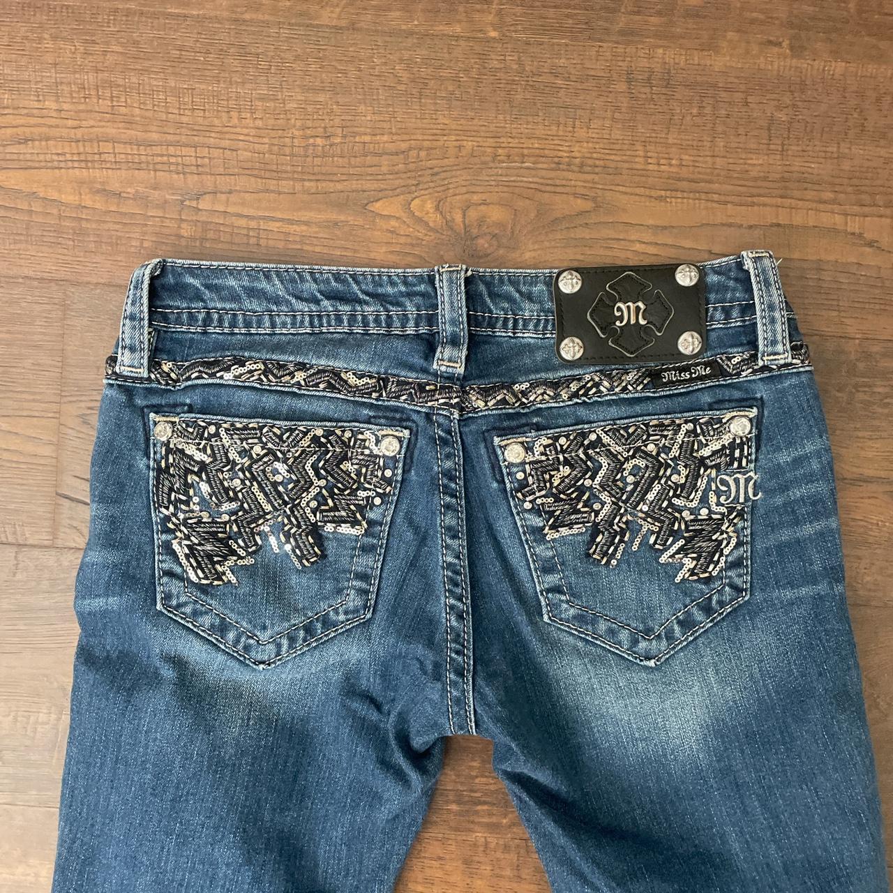 Embellished skinny low-rise miss me jeans Send... - Depop