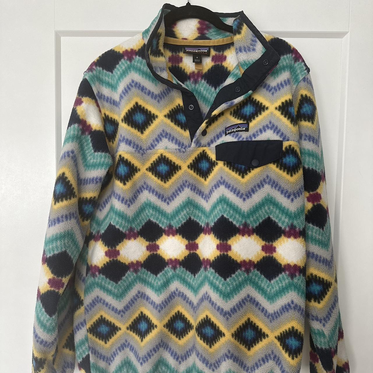 Patagonia quarter zip/button💛💚💜 - Depop