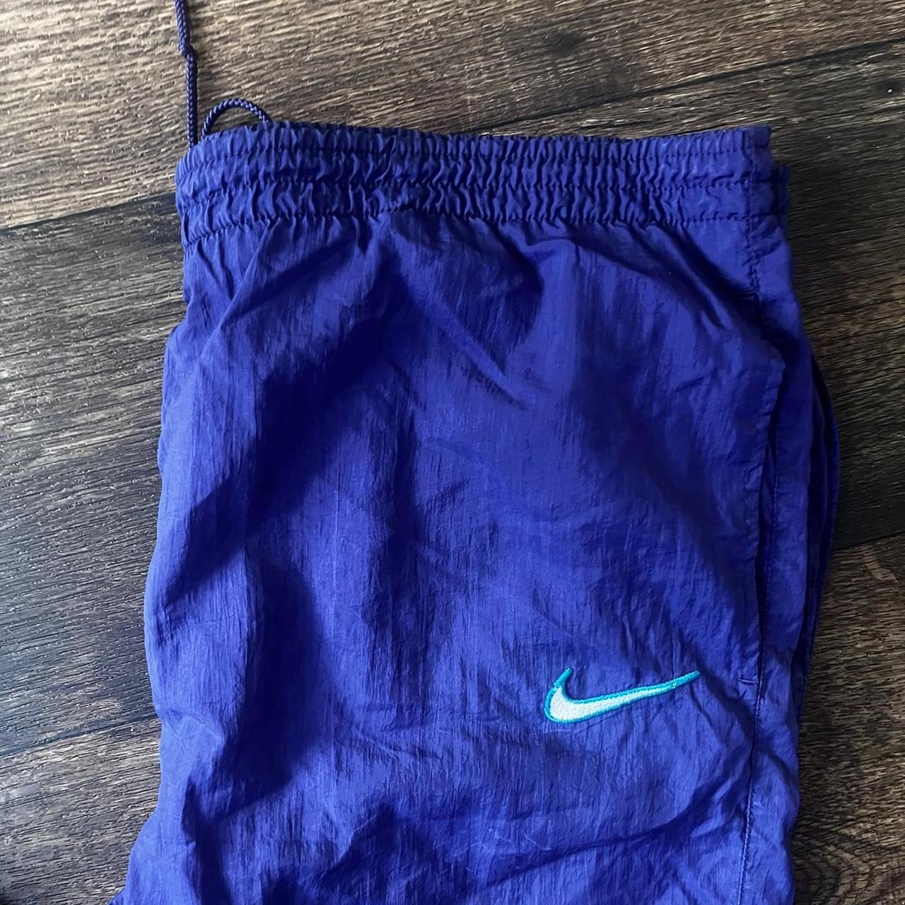 Nike purple and white embroidered nike logo track... | Depop