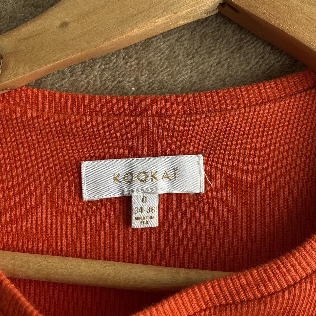 Kookai orange cropped t-shirt Size 0 (kookai sizing) - Depop