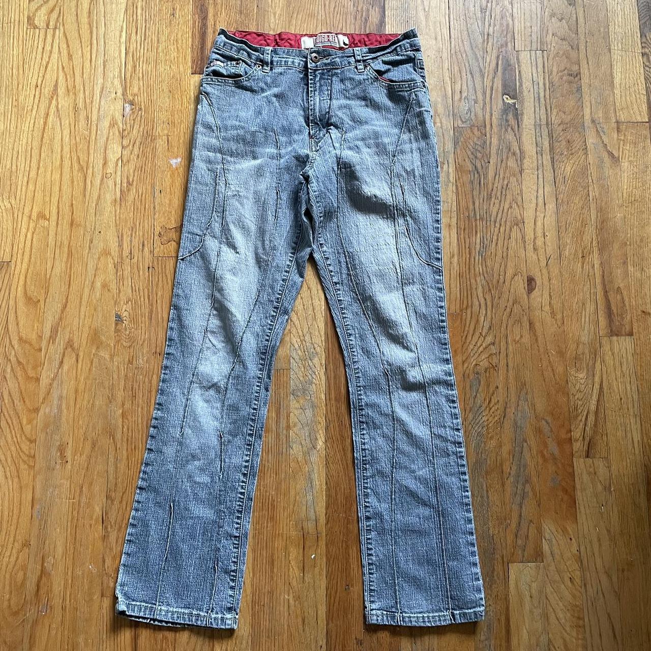 Women's Blue and Red Jeans | Depop