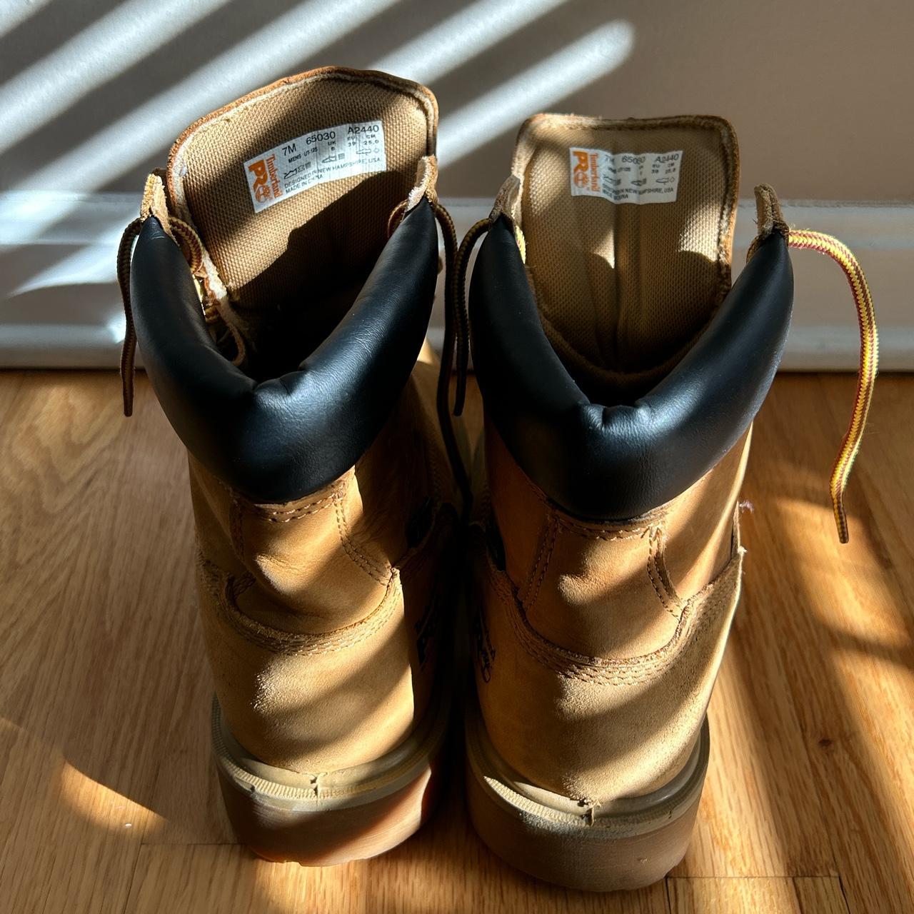 Worn Timberland Pro Boots (Soft Toe) (Scuffed in the... - Depop