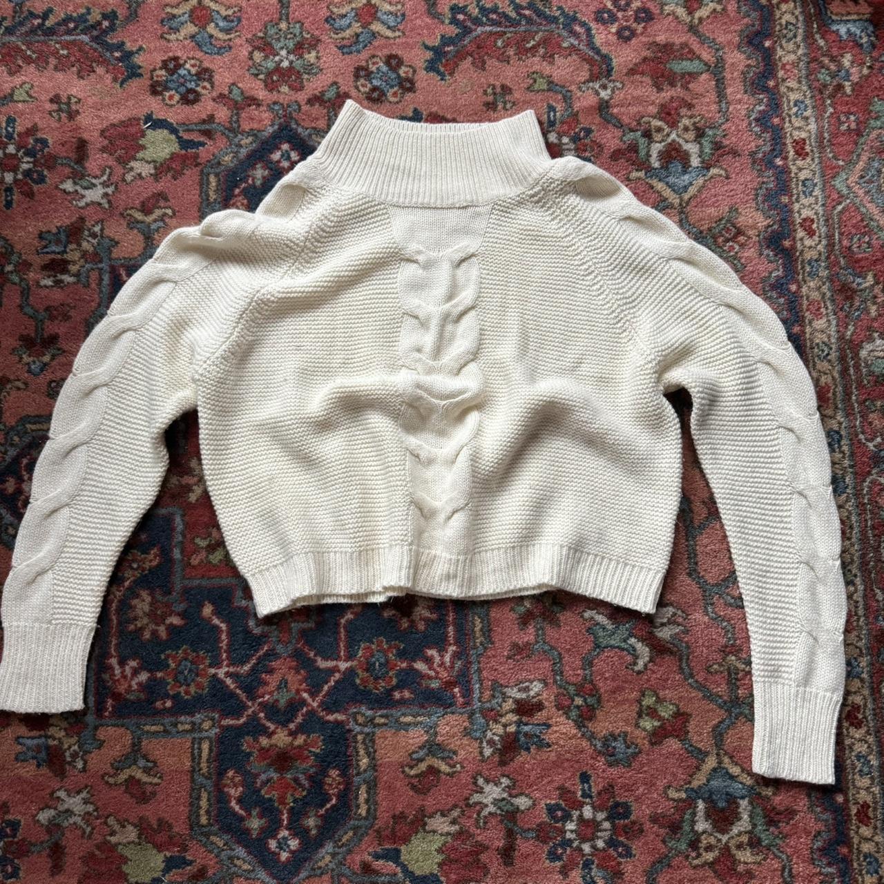 Cream turtle neck knit sweater Super cozy sweater!... - Depop
