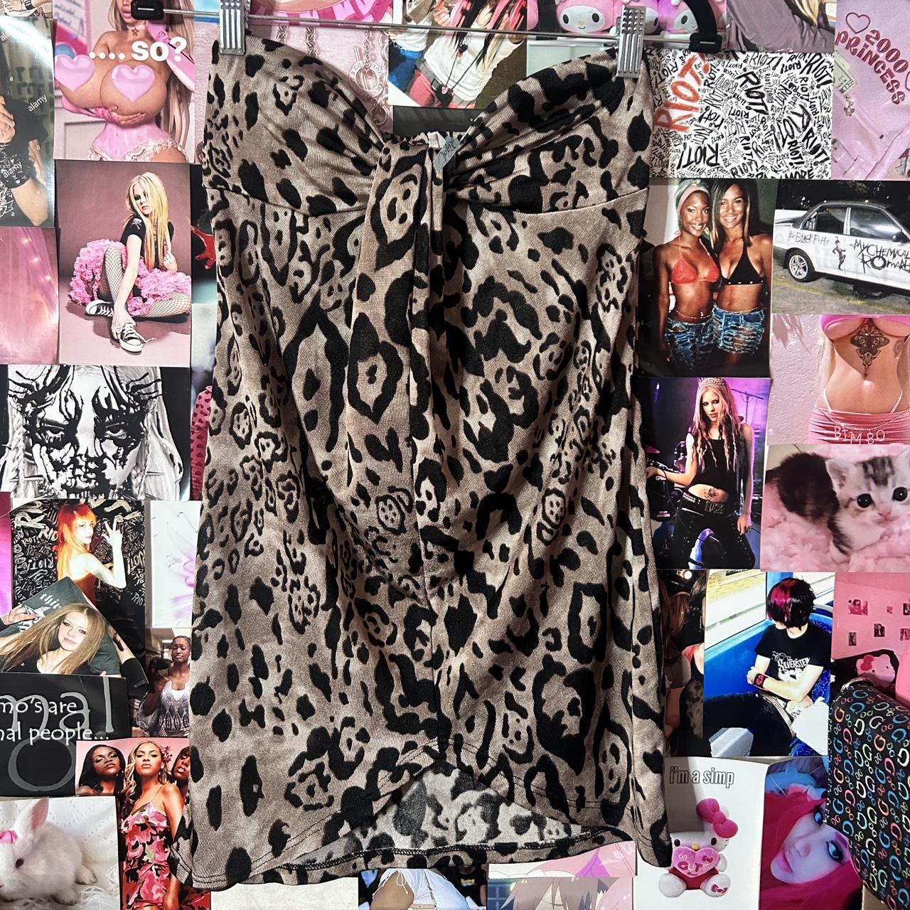 Leopard print top🐆🤎🖤 #y2kfashion #mcbling #y2k... - Depop