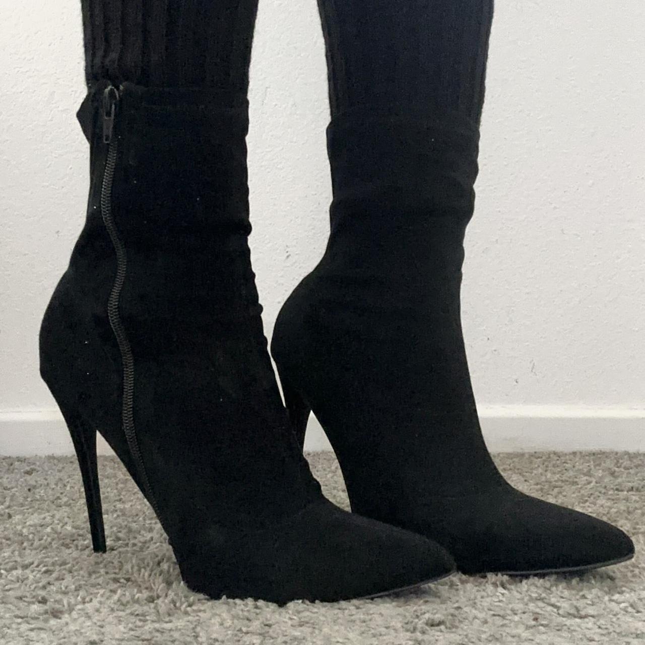 Black Sock Boots - US W10. ⋆ Excellent condition,... - Depop