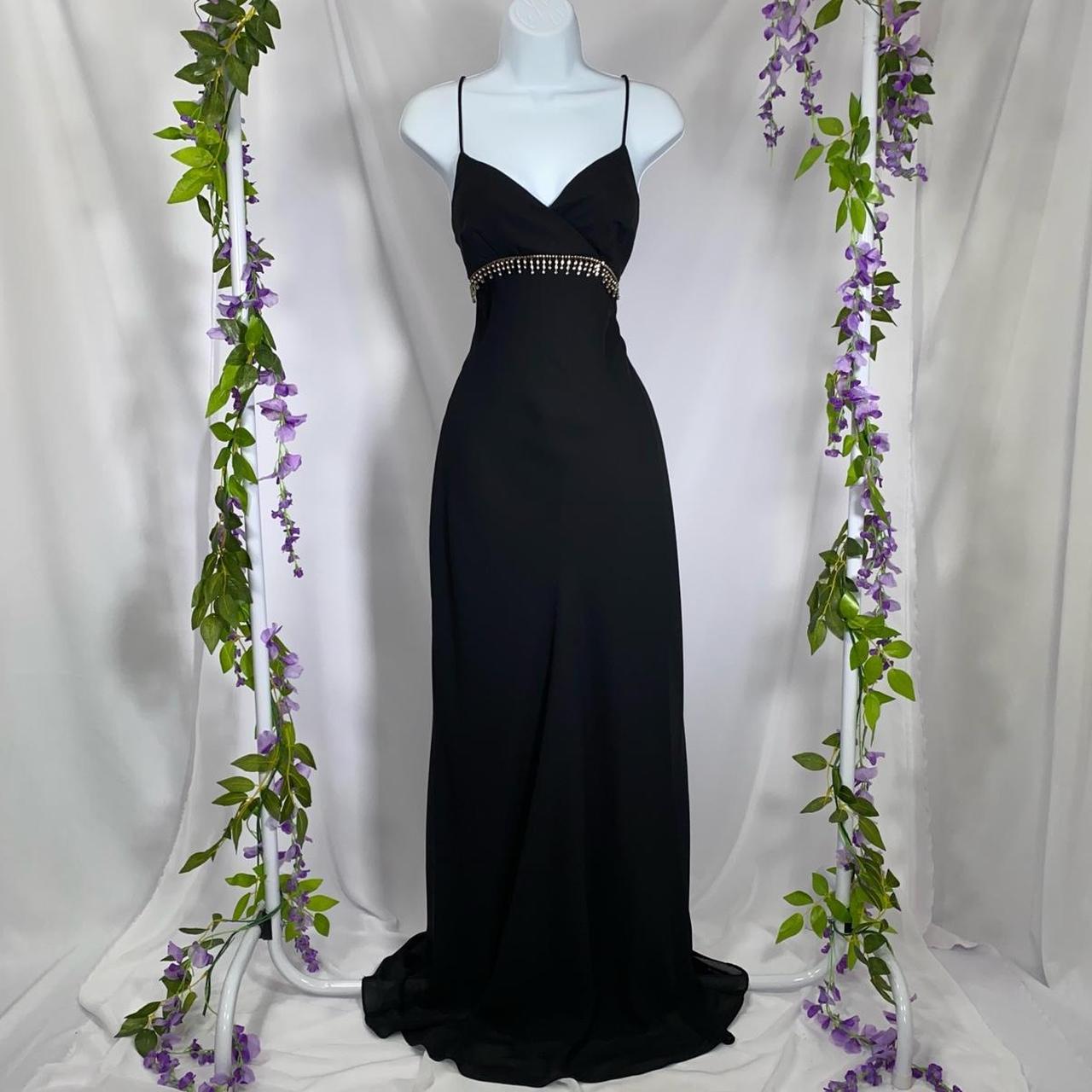 Y2K black rhinestone prom dress Fully lined,... - Depop