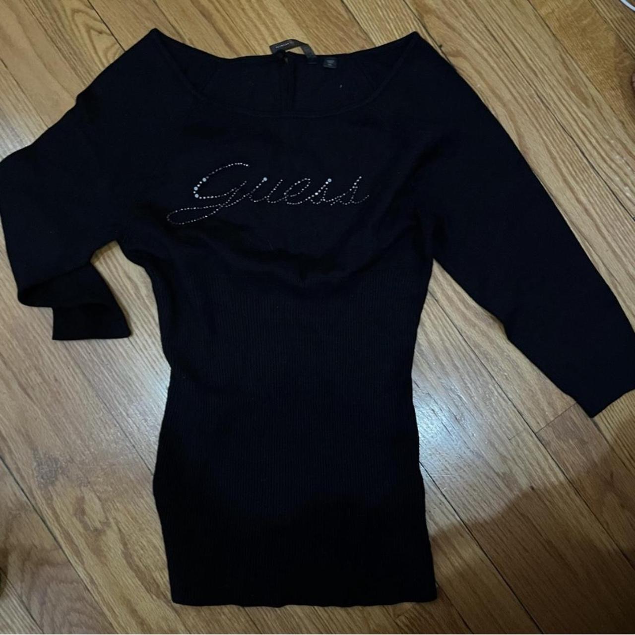 Guess black sweater vintage Some rhinestones came... - Depop