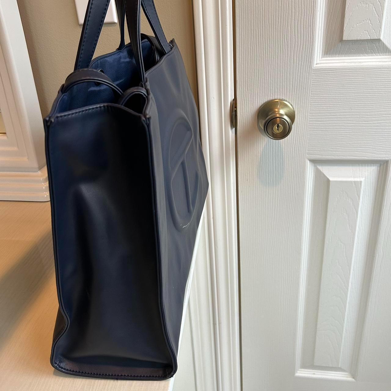 Authentic Telfar Medium Navy -Small white mark on... - Depop