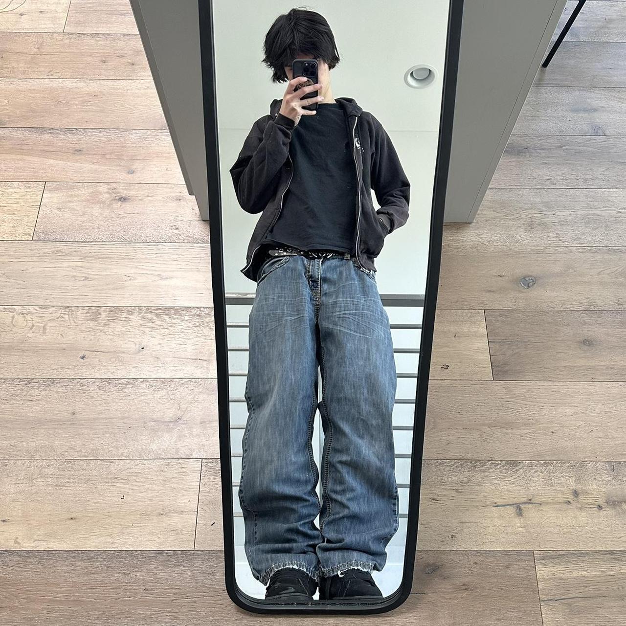 Y2k Grunge Skate Baggy Embroidered Jeans Size Depop