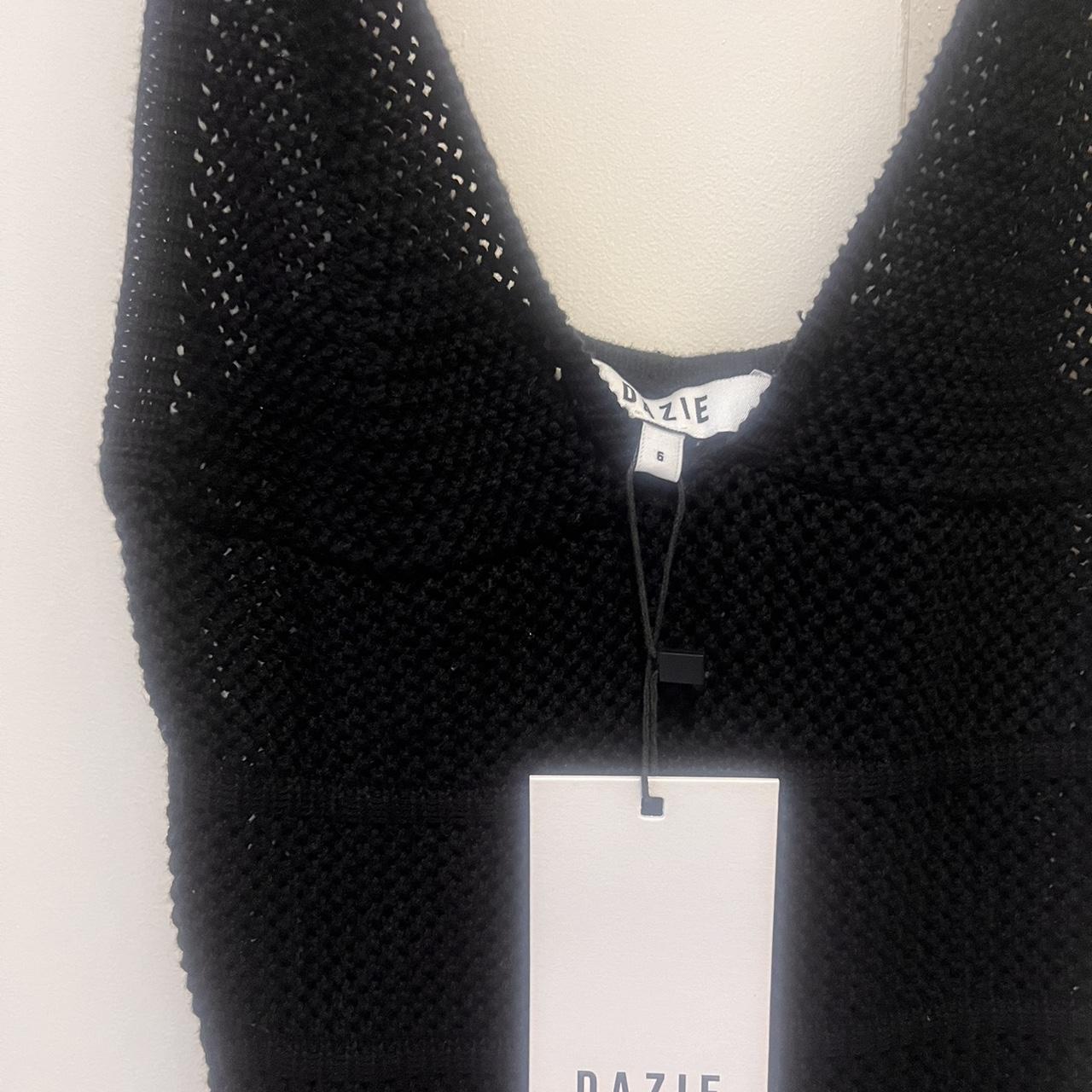 Black mini crochet dress - Depop