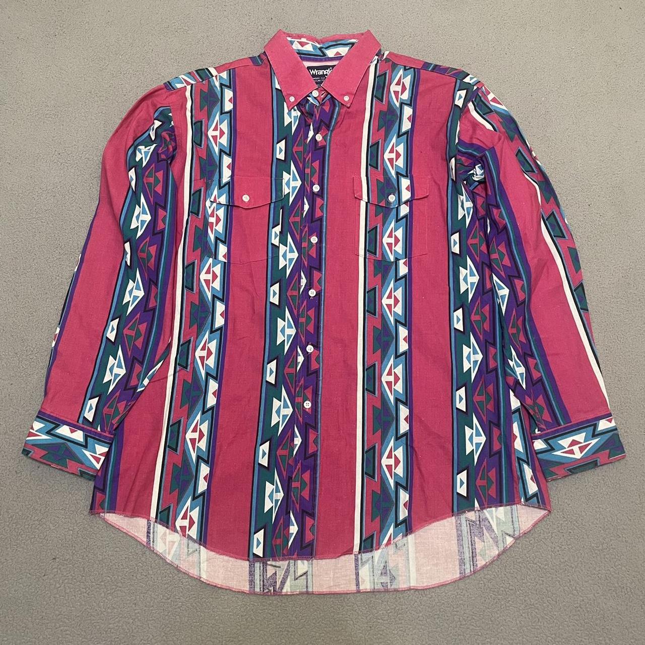Vintage western wrangler button up XL Measurements... - Depop