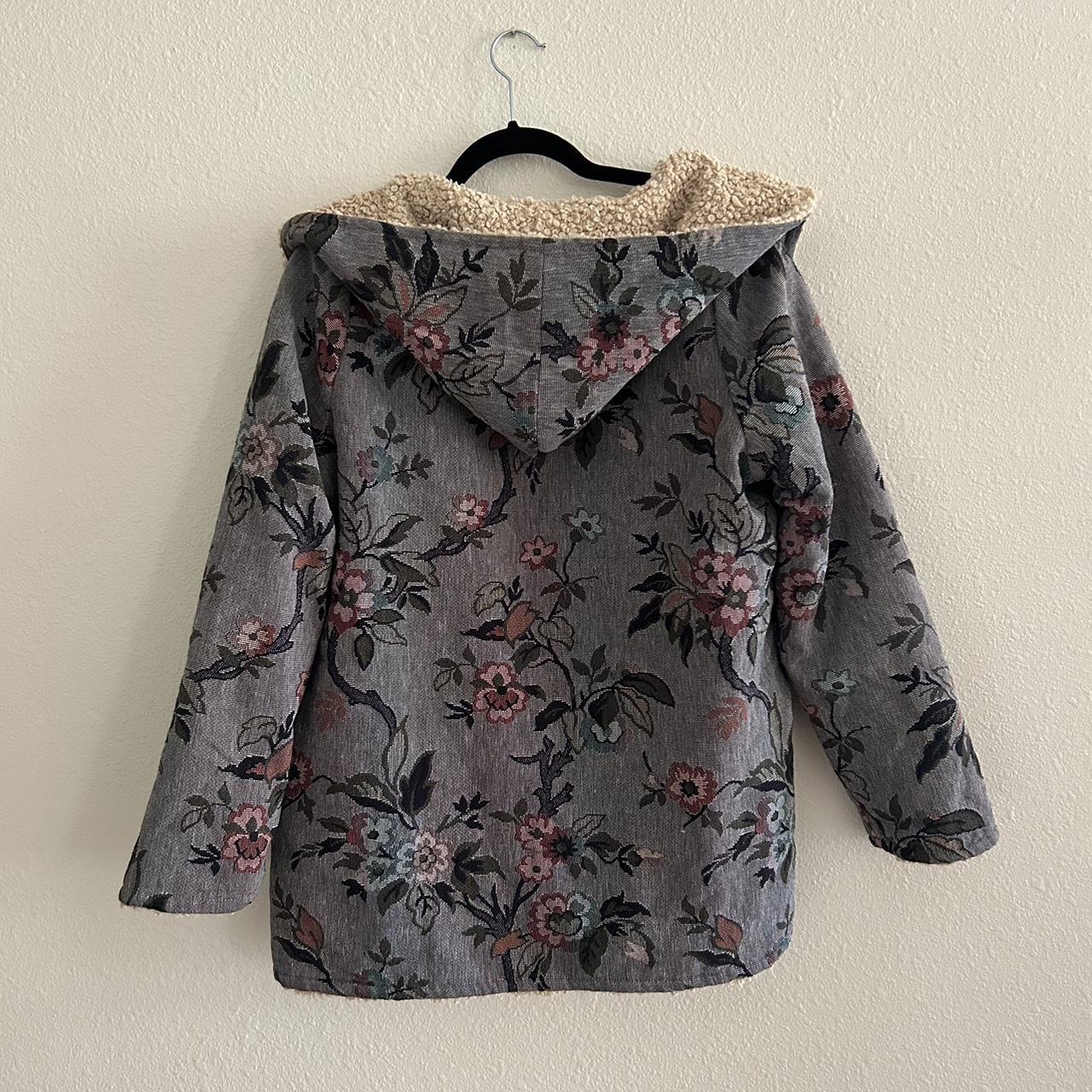 SUNDANCE Sherpa Reversible Augusta Floral Coat ... - Depop