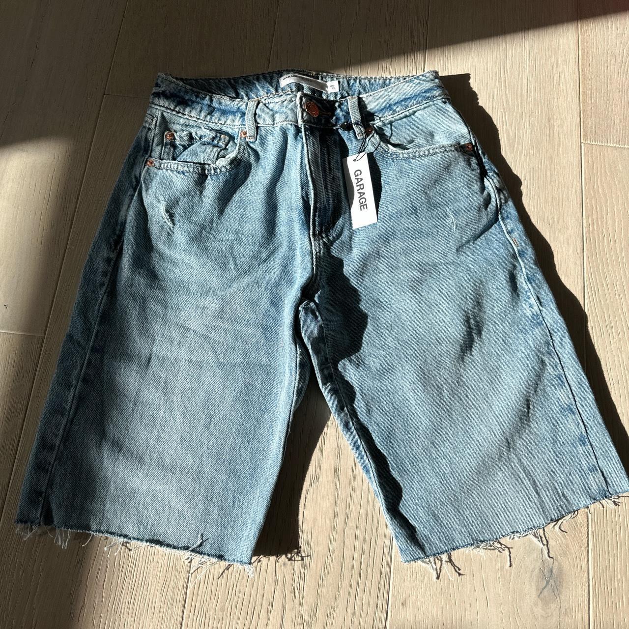 denim jorts from garage new with tags size 00 / 23 —... - Depop