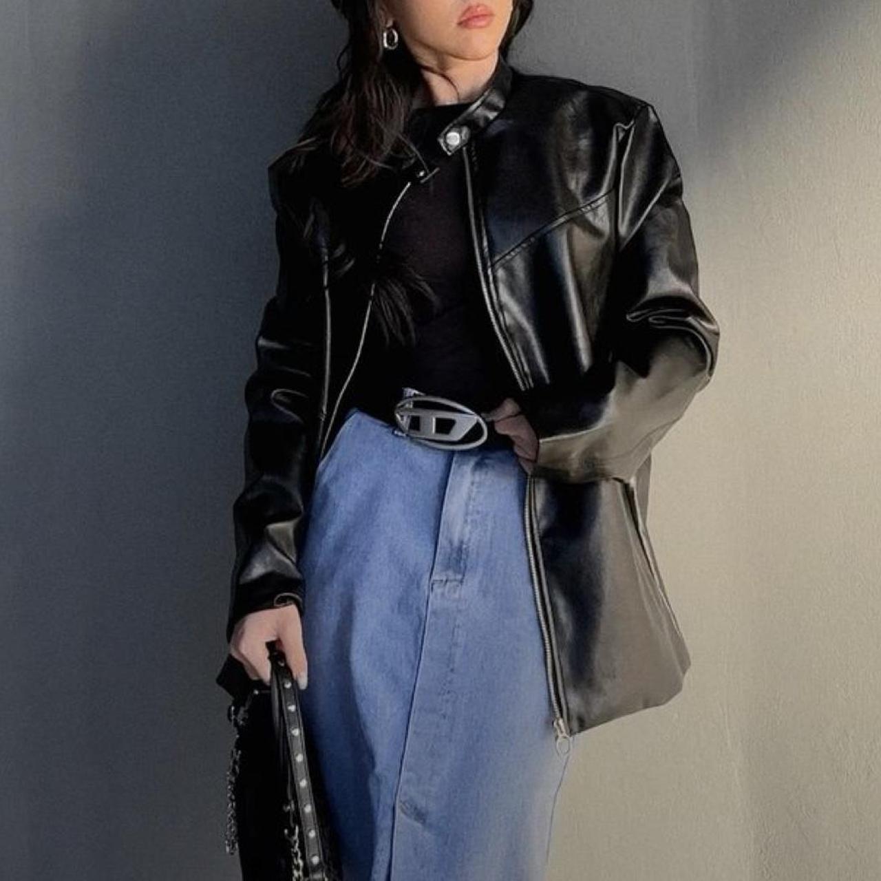 faux leather jacket from princess polly, size US 0.... - Depop