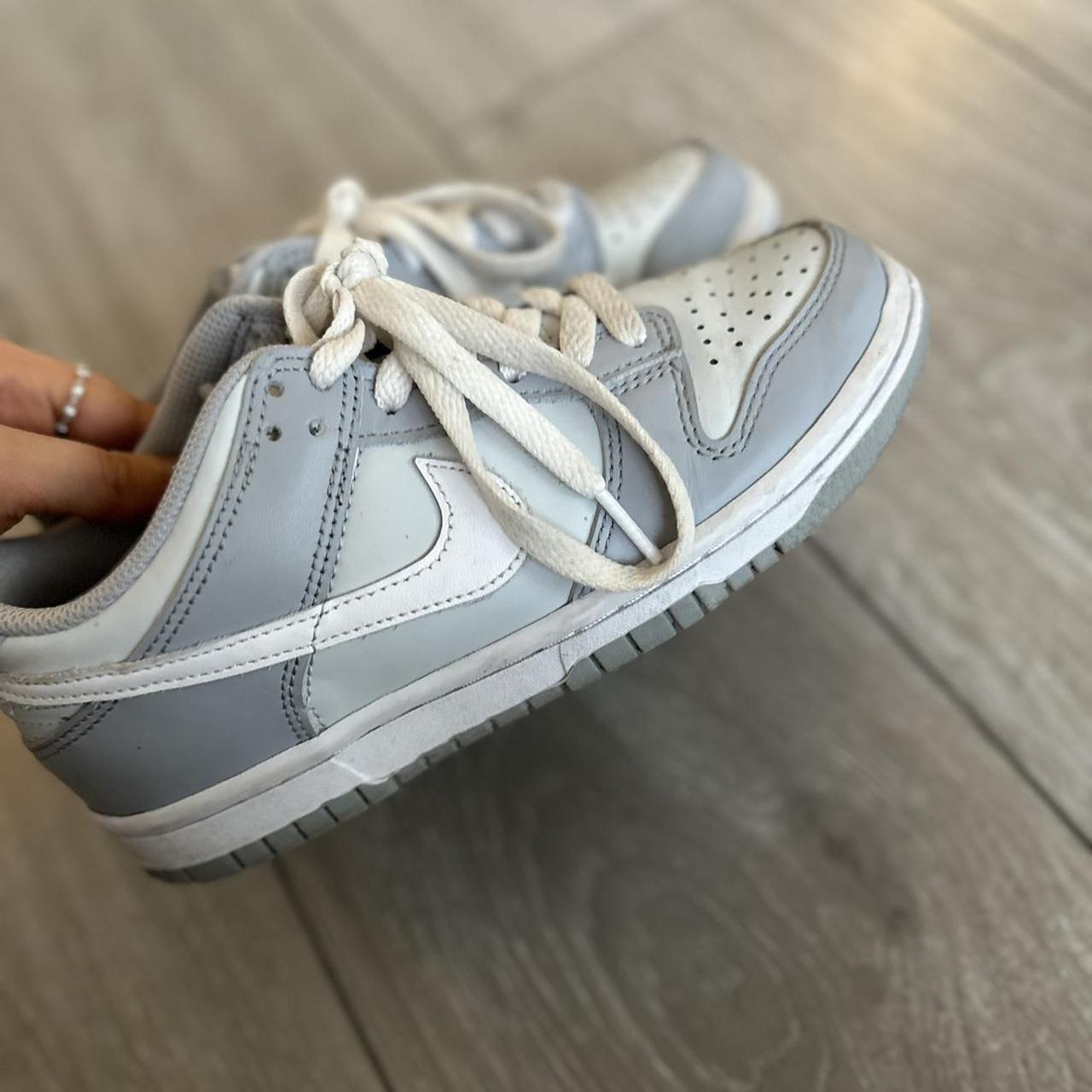 Authentic light grey and white Nike dunks • worn a... - Depop