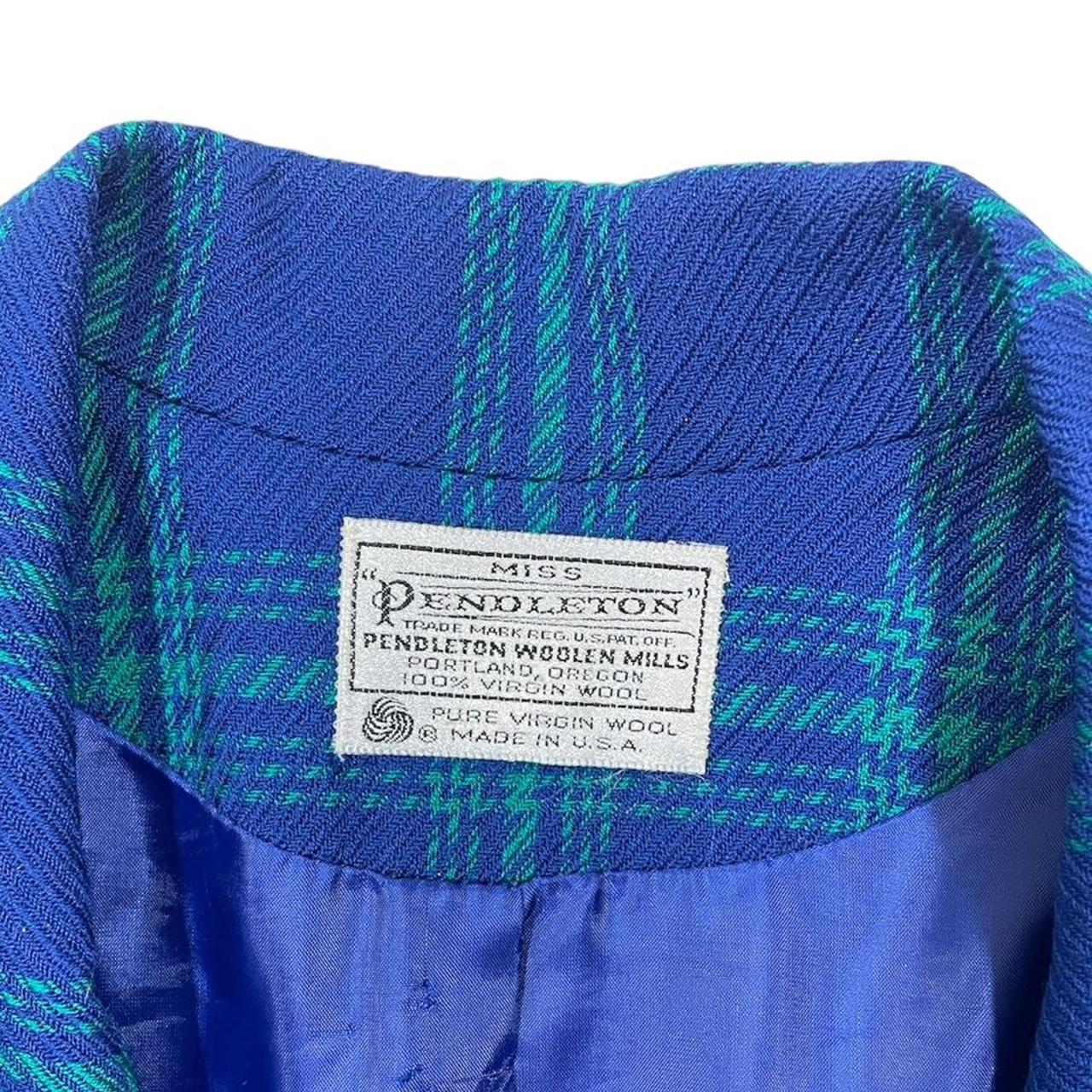 Vintage Miss Pendleton wool womens plaid blazer... - Depop