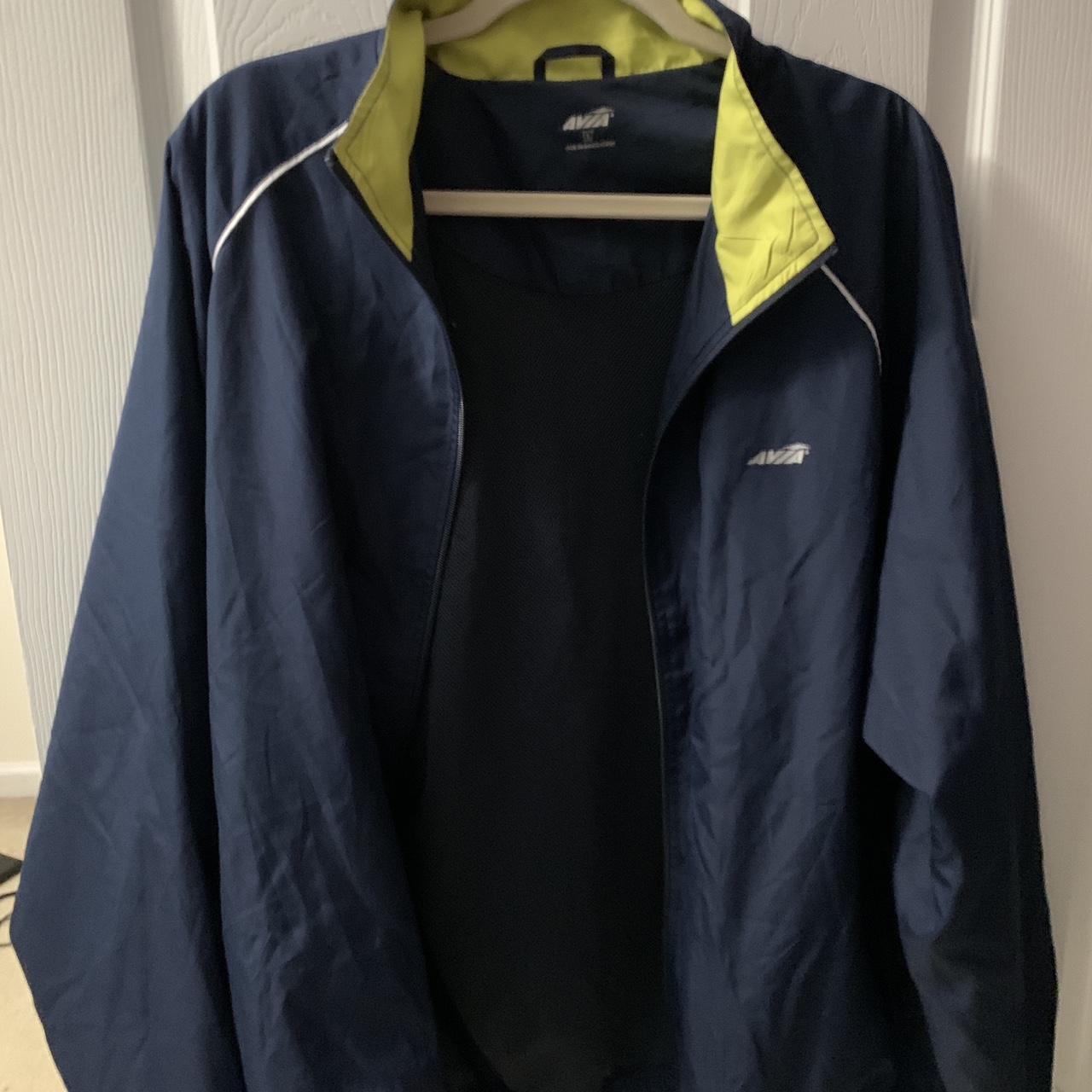 🧃oversized navy avia jacket w/ neon... - Depop