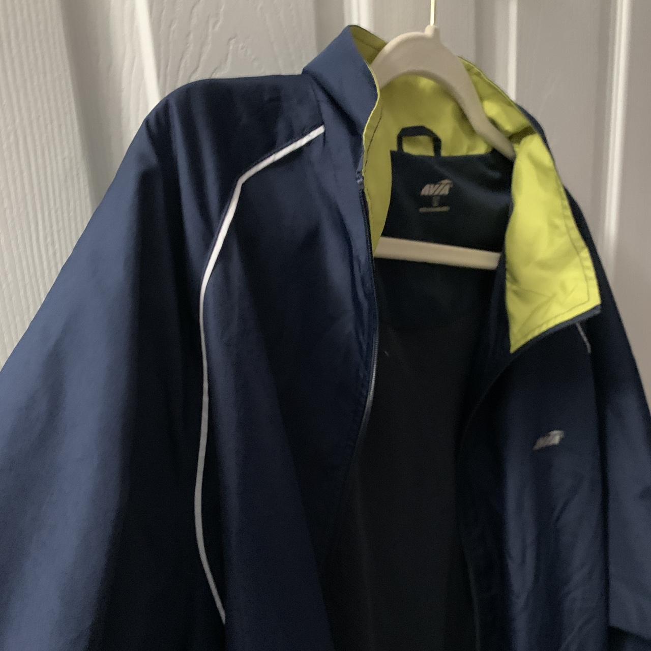 🧃oversized navy avia jacket w/ neon... - Depop