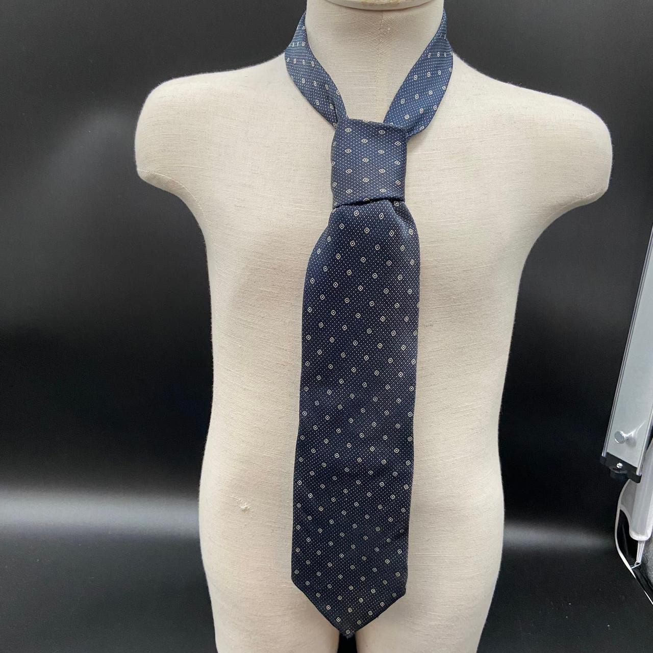 Giorgio Armani Cravatte Pointed Tie Silk Navy Blue - Depop