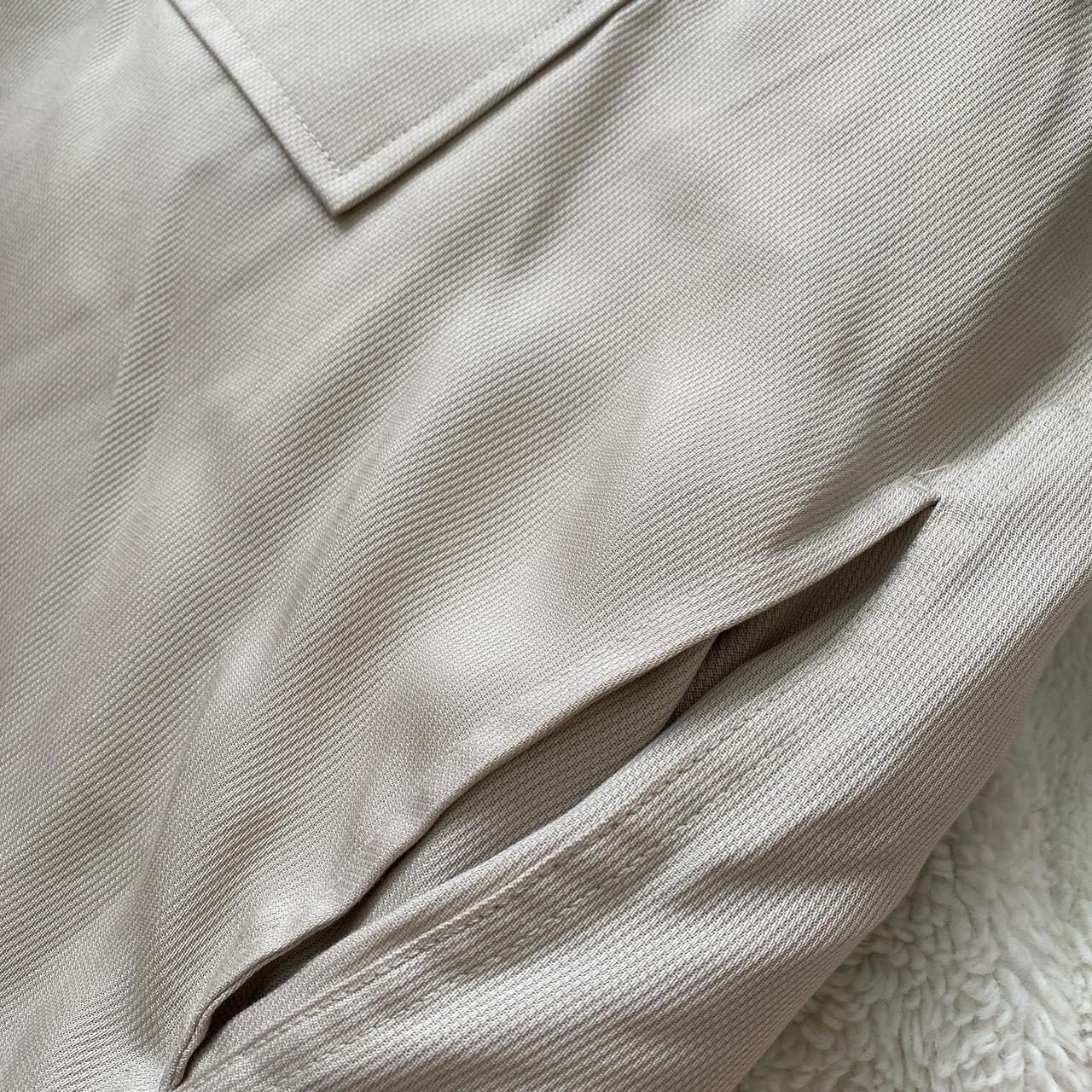 Cream colored jacket with pockets, soft and smooth! - Depop