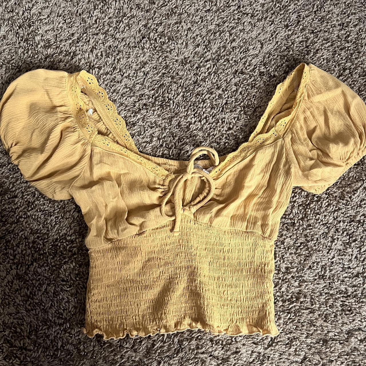 Yellow Cottage Core Top Perfect For Springtime Depop