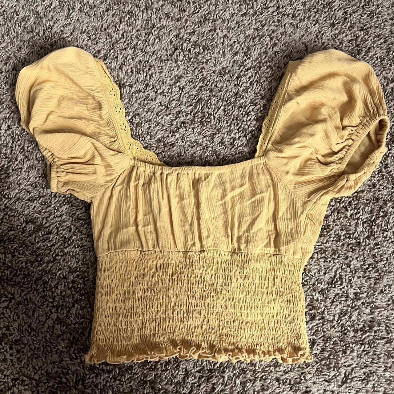 Yellow cottage core top perfect for springtime... - Depop