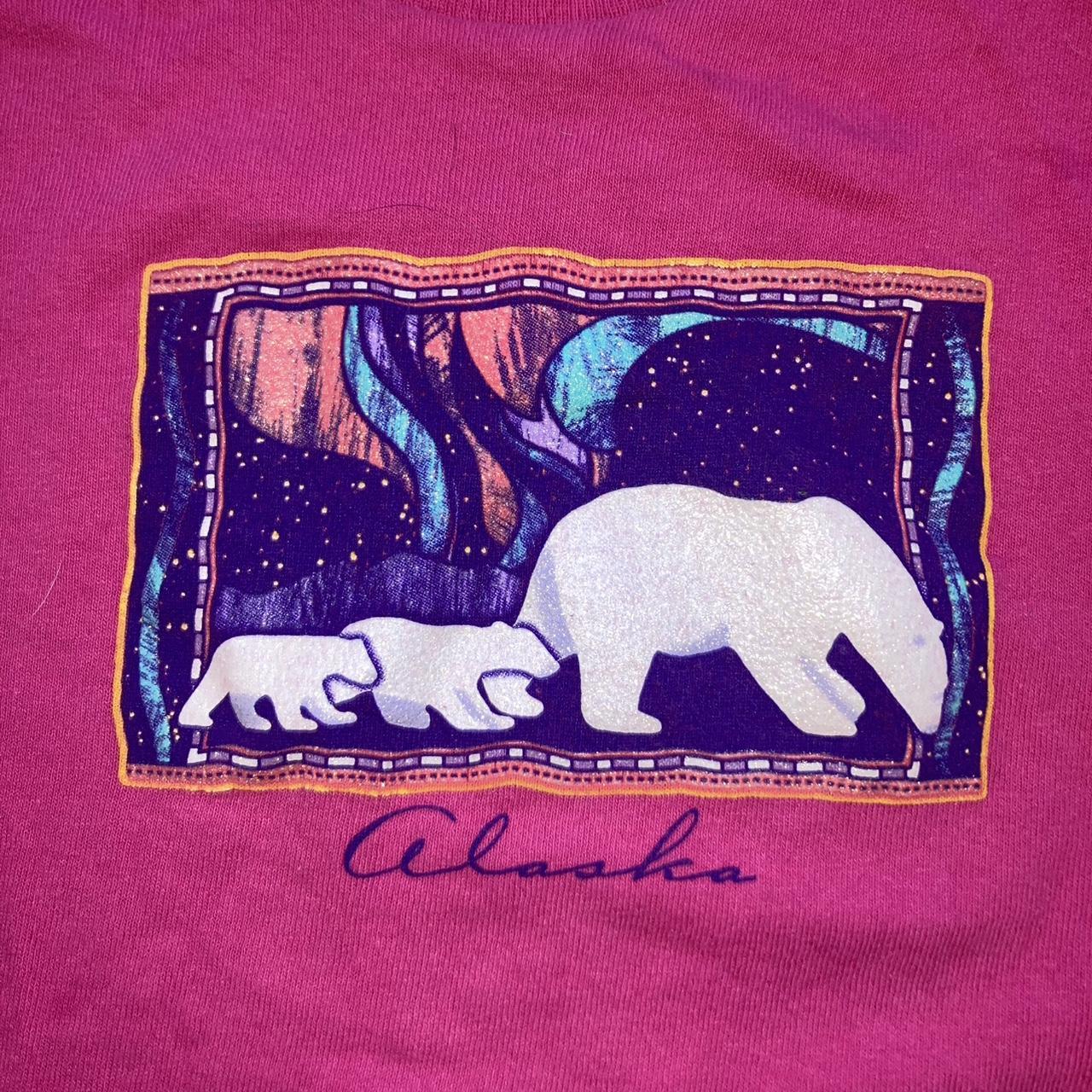 Pink Alaska graphic baby tee Size S/M #pink #babytee... | Depop