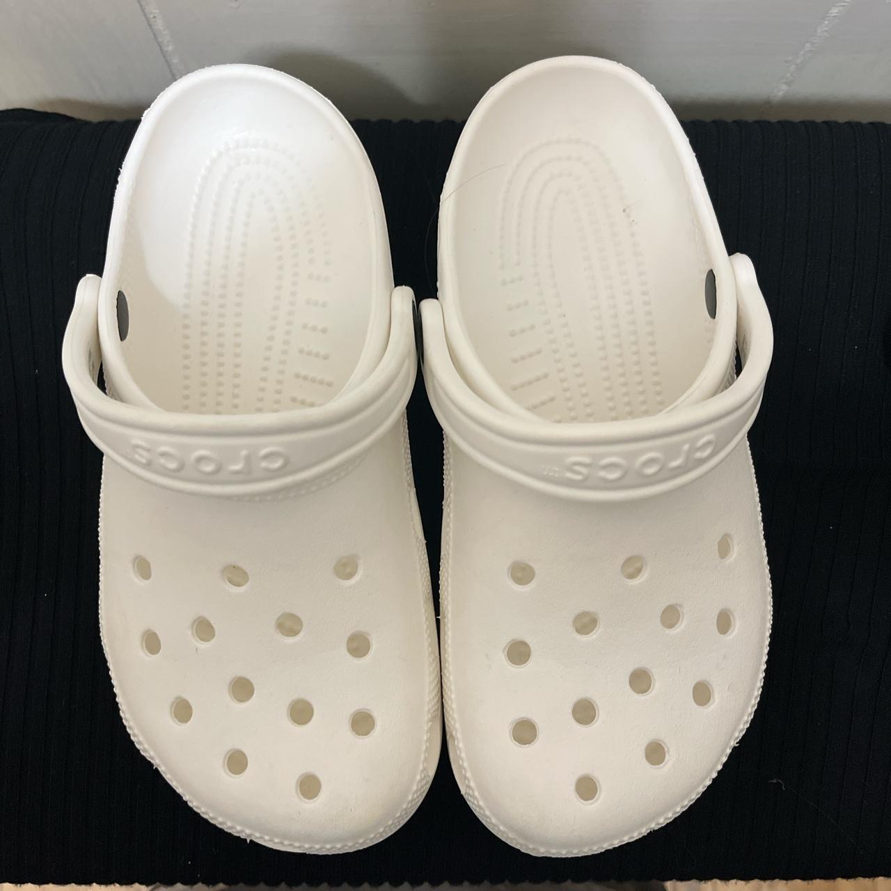 Crocs Women's White Slippers | Depop